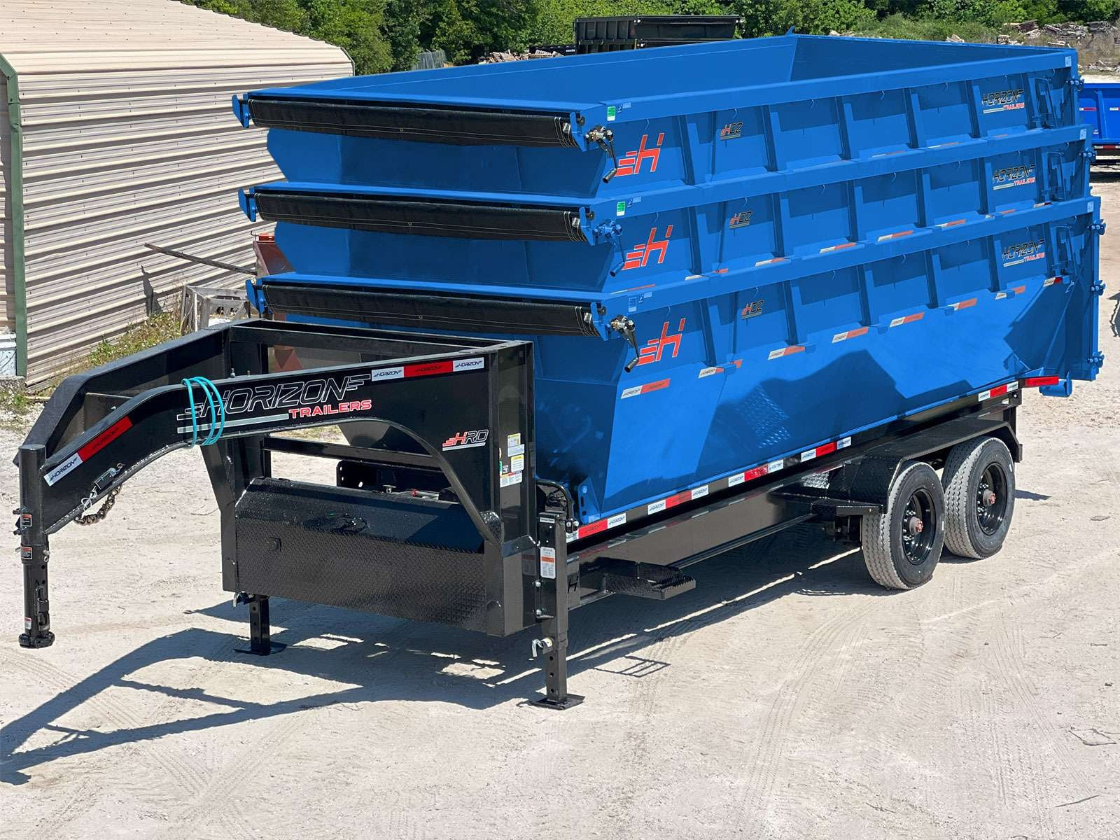 Horizon 20' HRD GN Roll off Bundle (2) 10k Axles + 3 Bins w/ 4' Walls ...